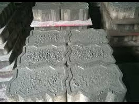 pavers block casting with plastic moulds/interlock blocks - YouTube