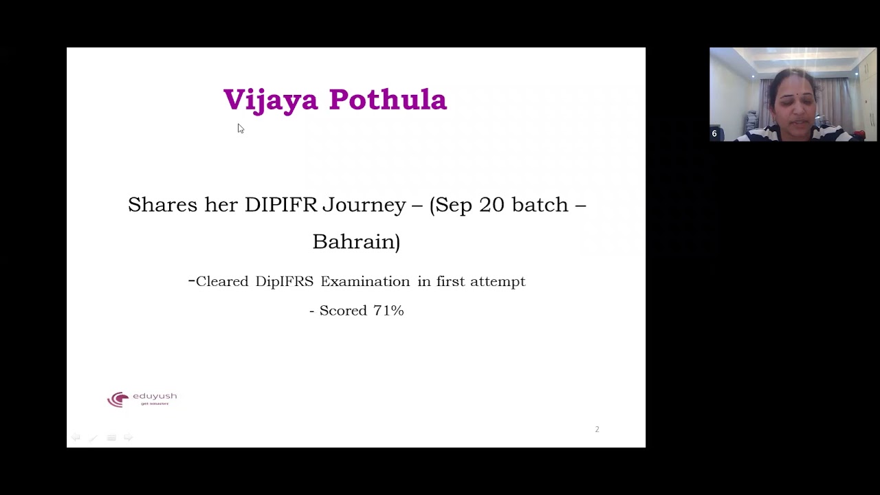 Vijaya pothula describes her DIPIFR journey - YouTube