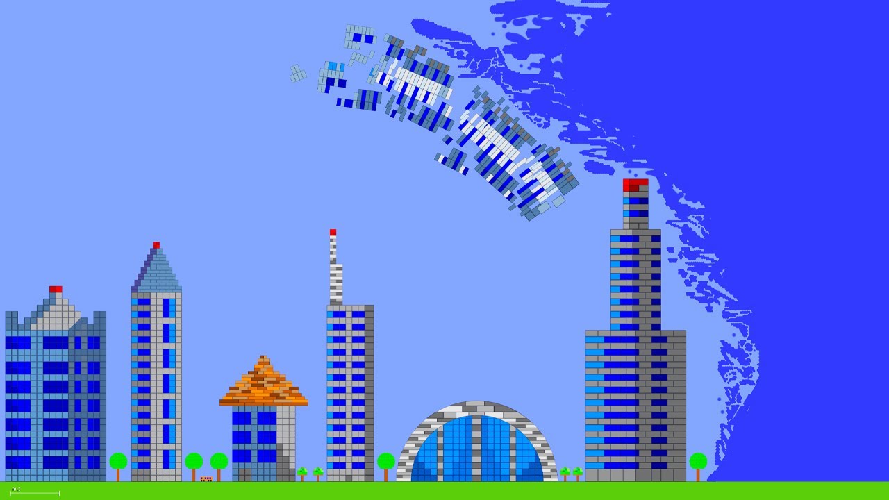 Algodoo | Tsunami Simulation 7 - YouTube