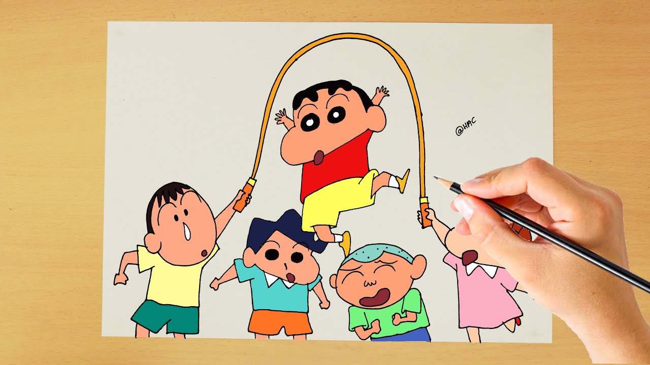 Drawing Shinchan and his friends | How to draw Shinchan and his friends ...