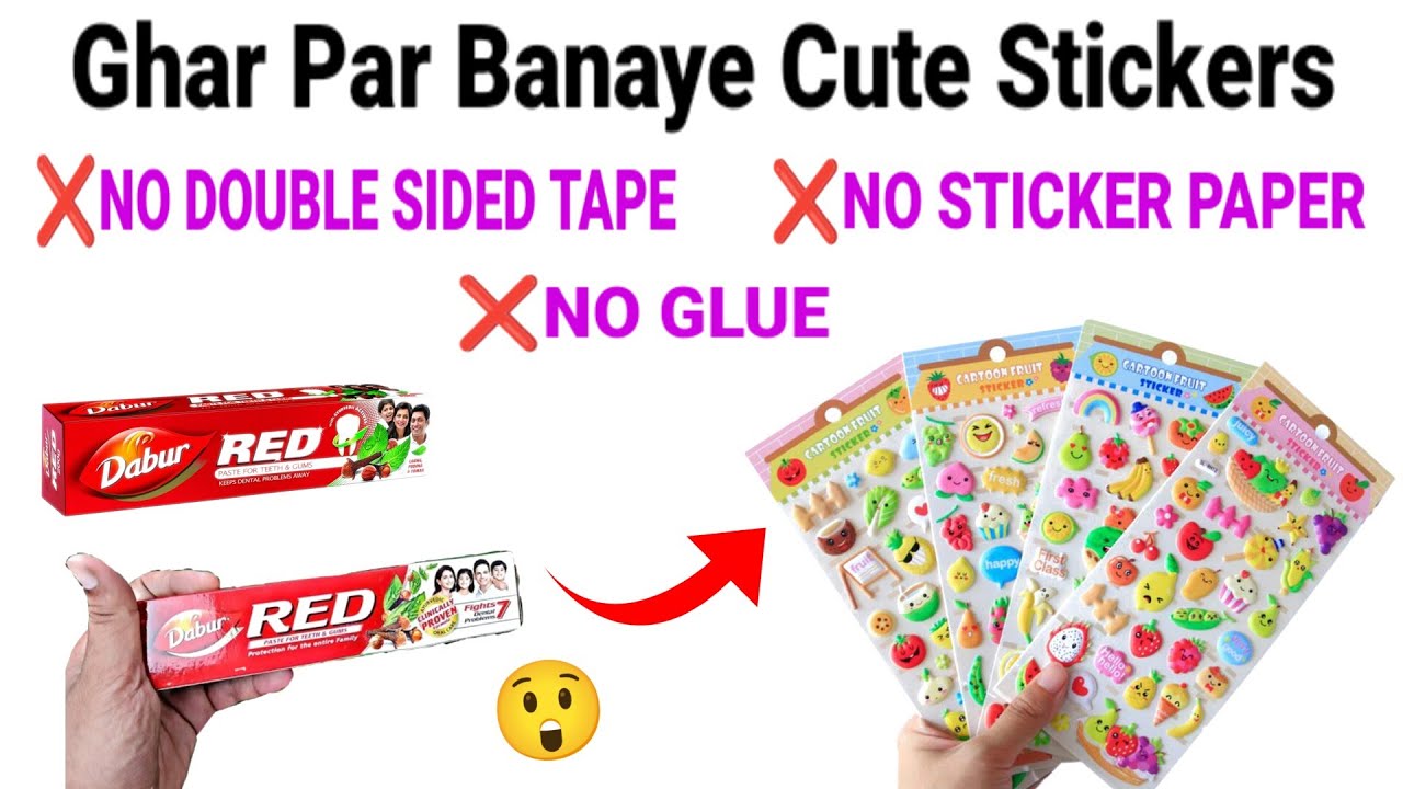 DIY Homemade Stickers🤩/ No double sided tape No glue No sticker paper ...