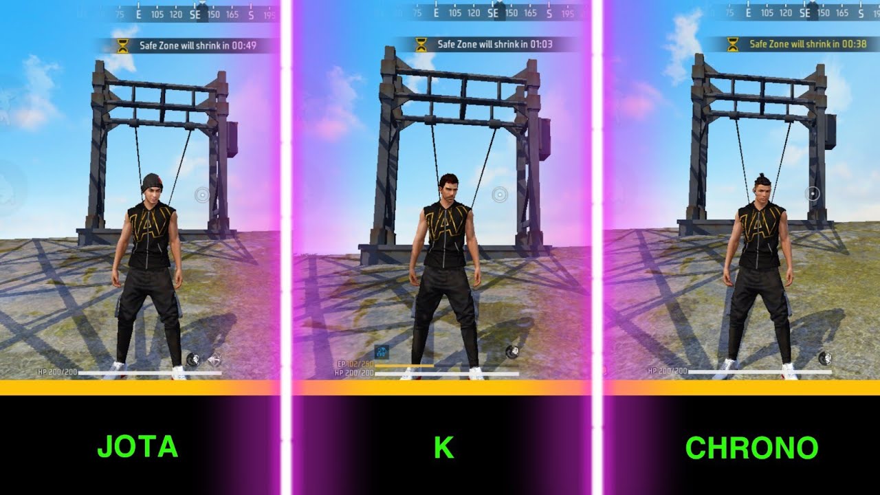 JOTA VS K VS CHRONO FULL ABILITY TEST - GARENA FREE FIRE - YouTube