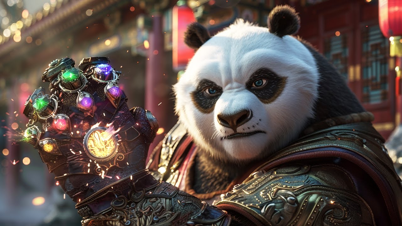 Kung Fu Panda Wears Thanos' Glove, Punching To Crack Ground And Shake ...