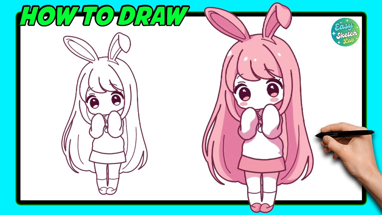 How to Draw Cute BUNNY GIRL ! 🐰 | Step-by-Step Tutorial - YouTube