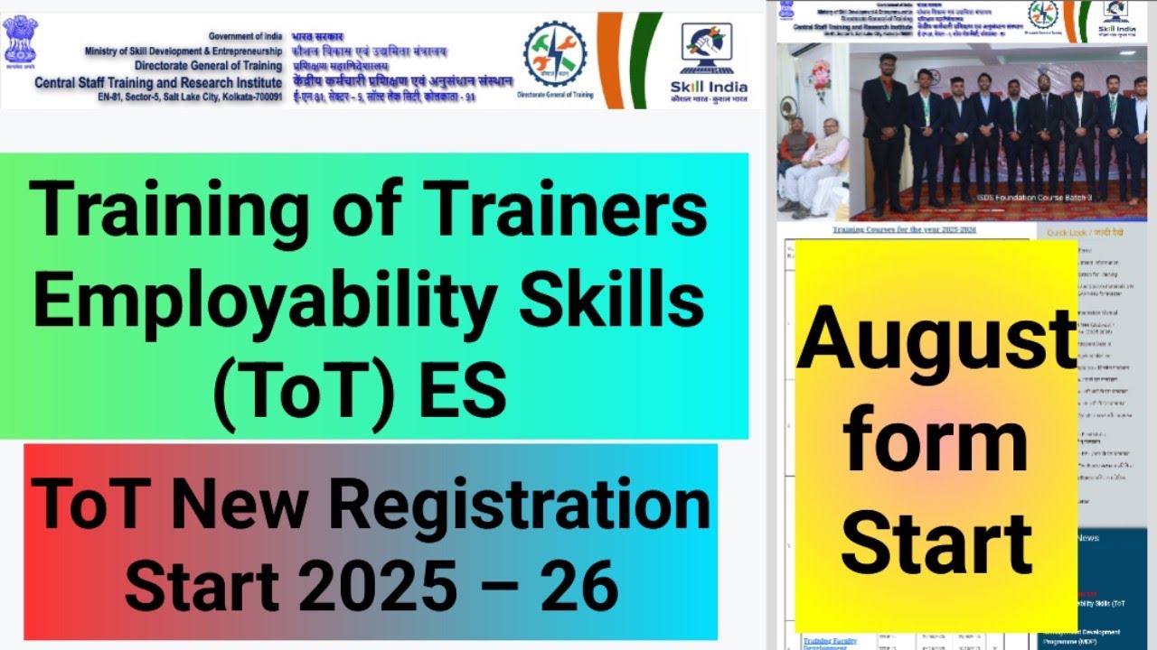 Training of Trainers Employability Skills TOT August Registration Start ...