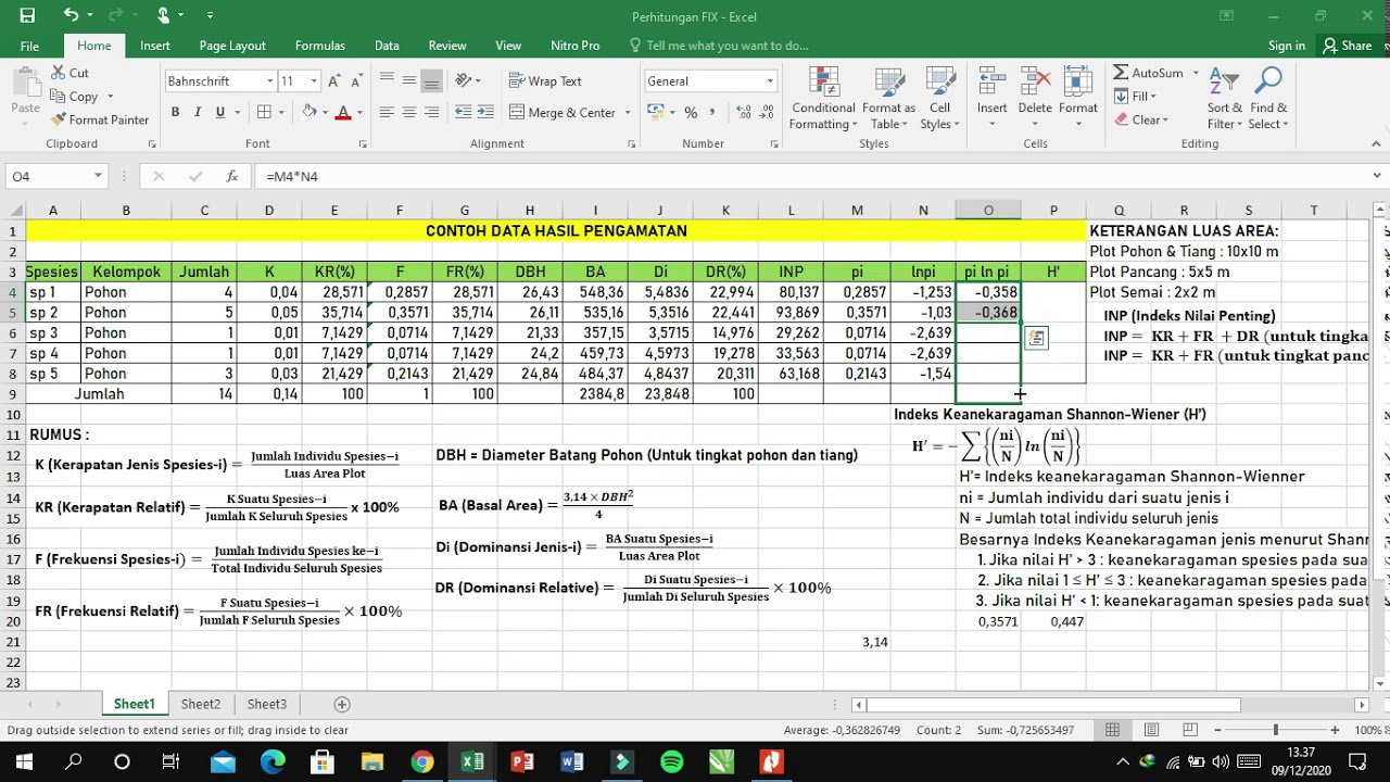 Indeks Keanekaragaman Jenis (Shannon-Wienner) - YouTube