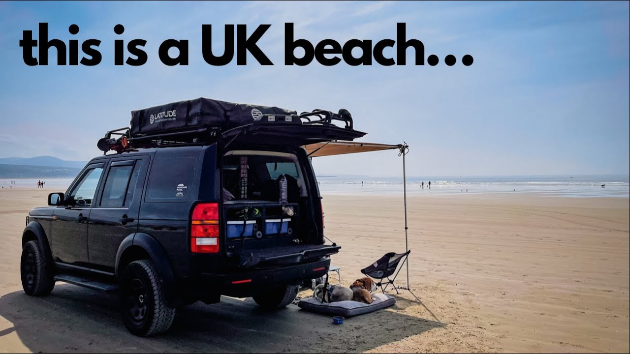 LAND ROVER DISCOVERY 3 DRIVING ON A UK BEACH! - Yurt Camping | Graig ...
