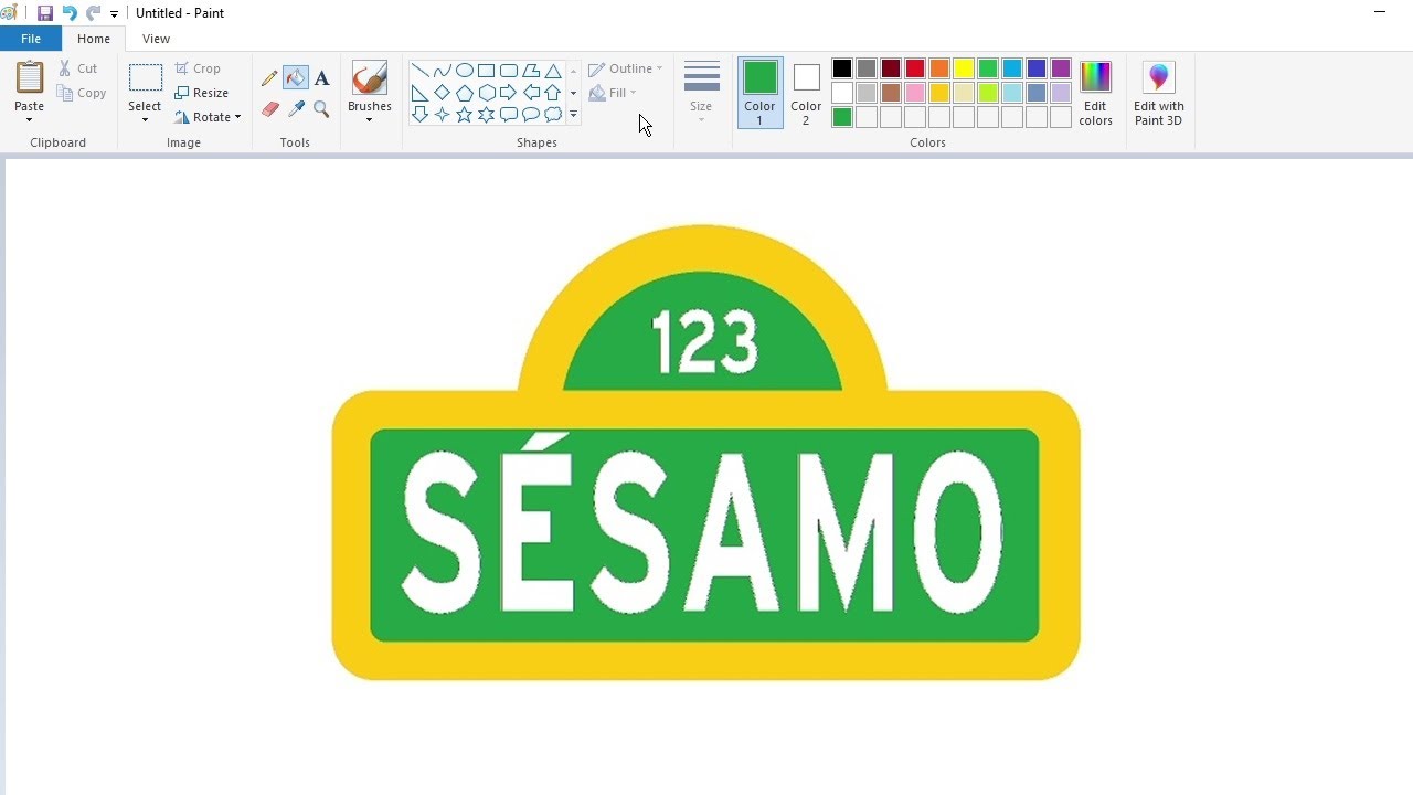 How to draw the Vila Sesamo logo using MS Paint | How to draw on your ...