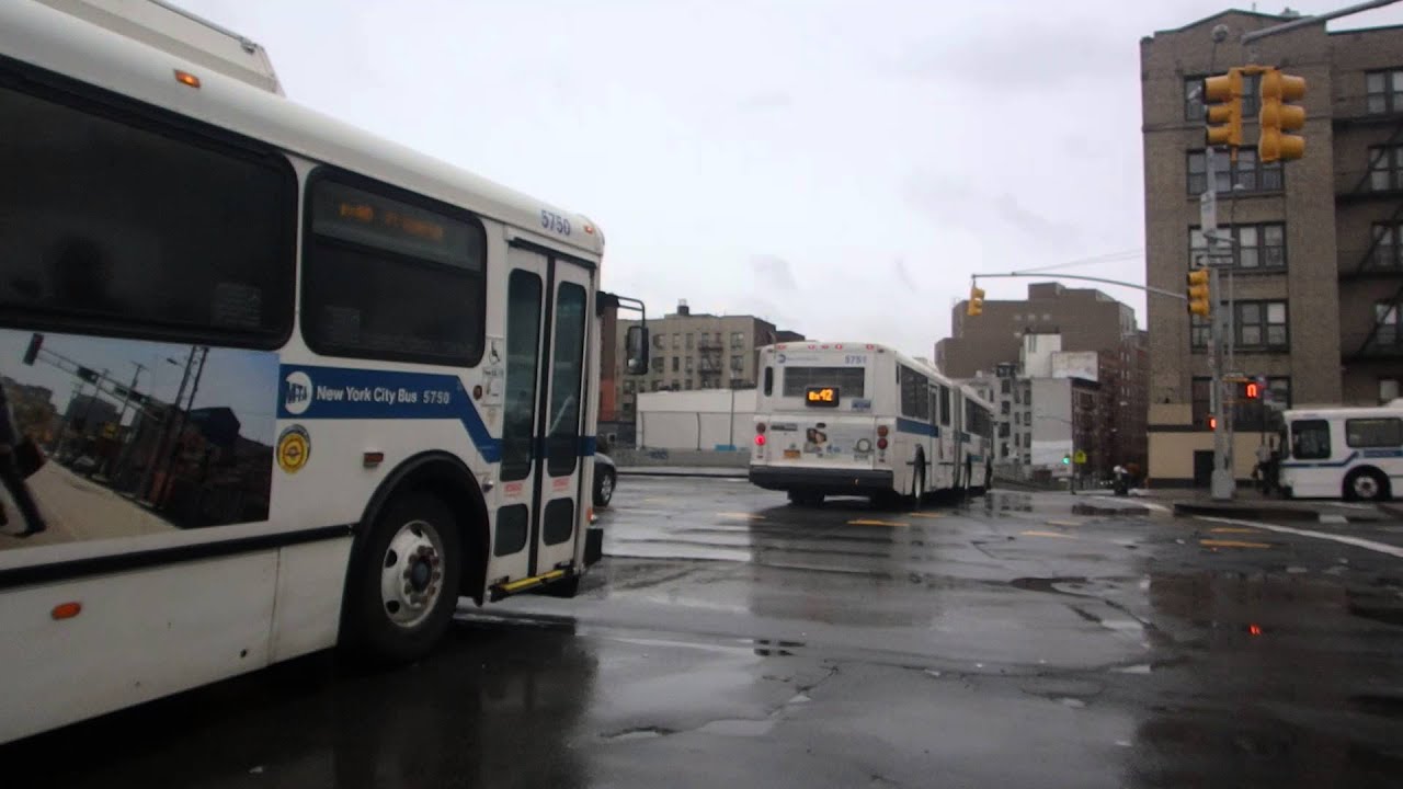 MTA New York City Bus New Flyer D60HF's 5750 and 5751 on the Bx40/42 ...