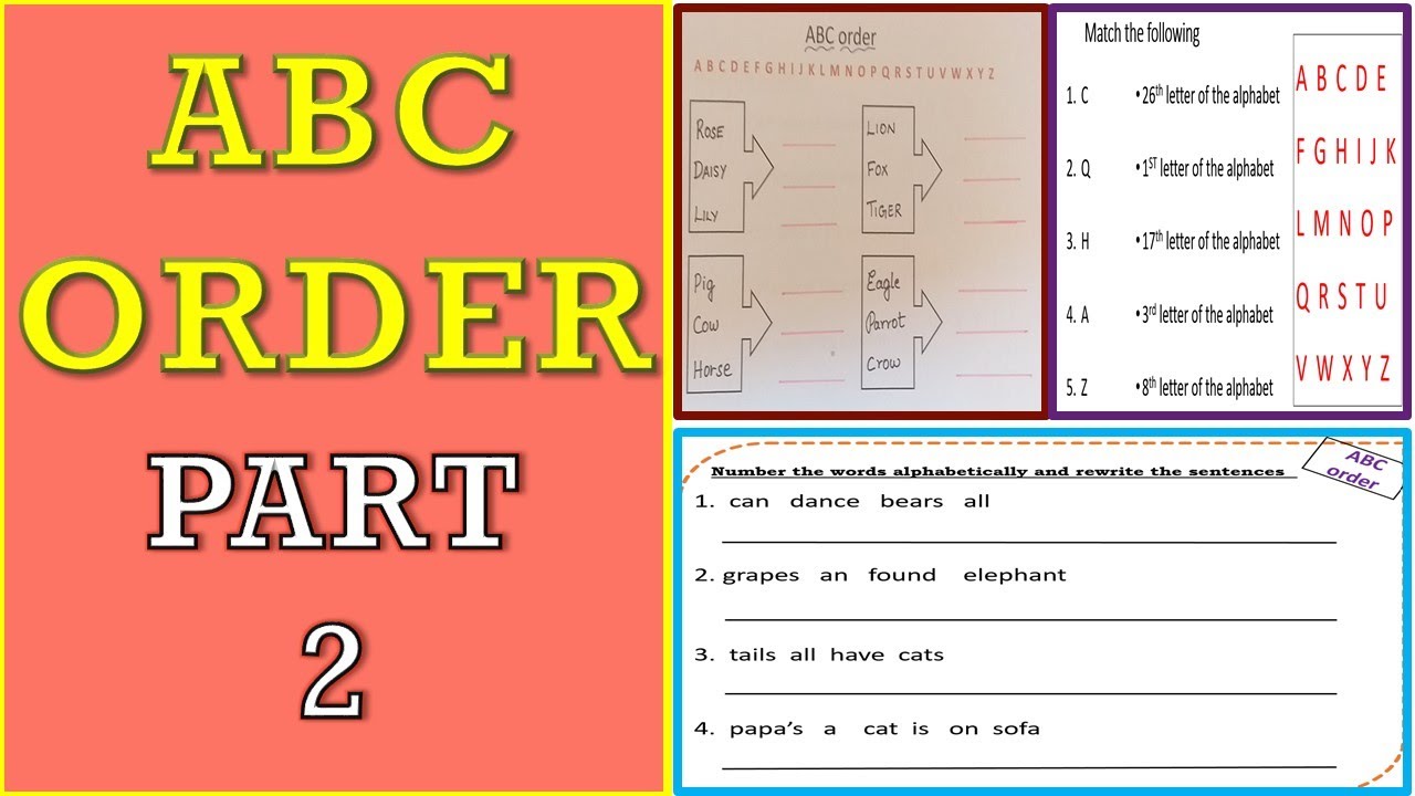 English grammar - ABC order -Part 2 - class 1 - writing sentence in ...