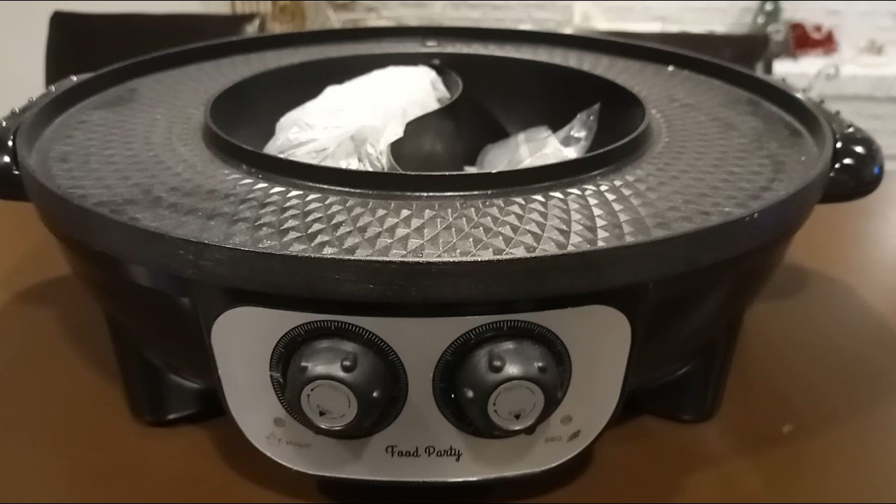 Food Party Smokeless Electric Grill Hot Pot: Review - YouTube