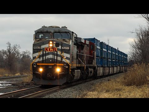NS 334 with KCSM 4565 leading CP 8600 at River Rouge MI. 1-31-2024 - YouTube