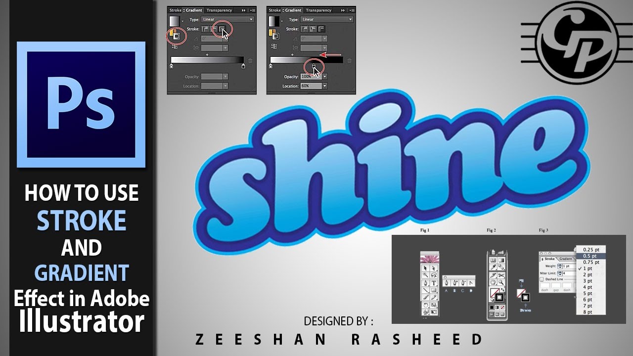 How to Use Stroke and Gradient Effect on Text Tutorial 2017 - YouTube