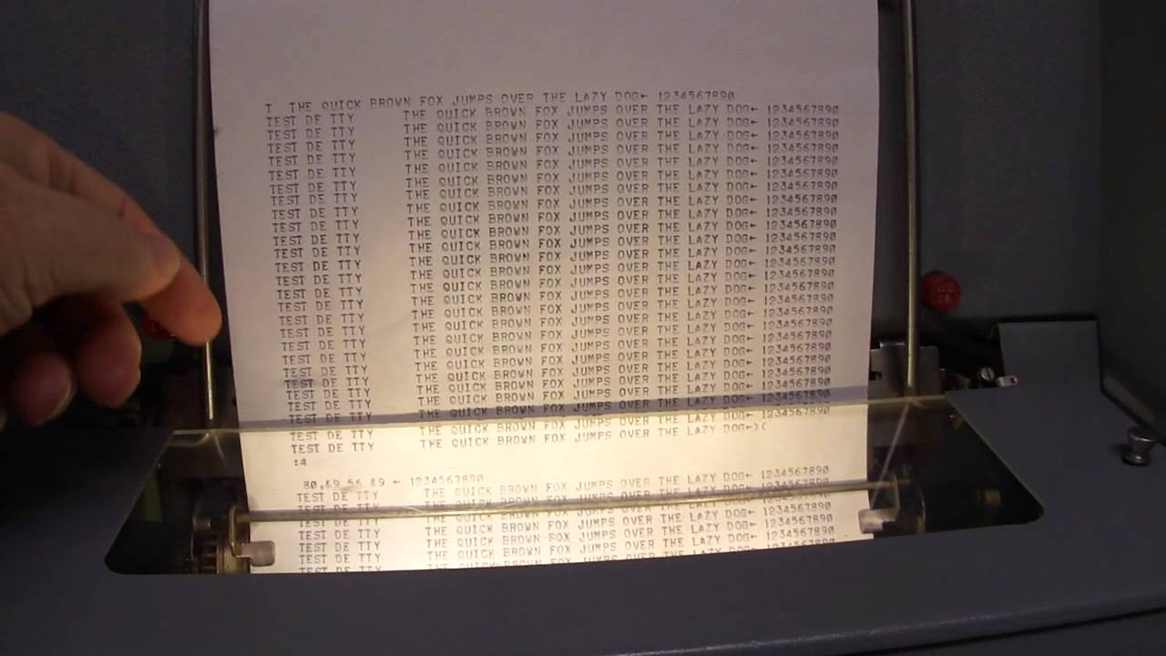 Teletype Model 28 Multiple Printer Set ("waterfall") - YouTube