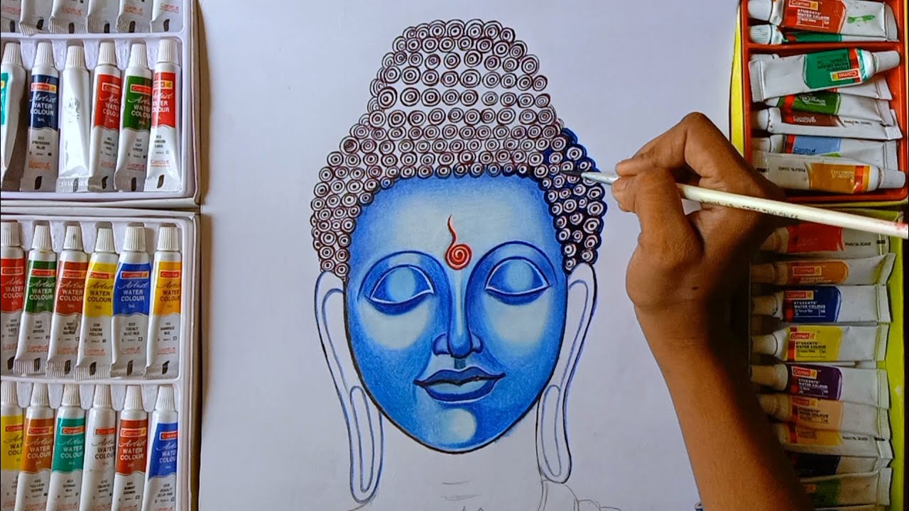 Buddha Drawing || How To Draw Lord Buddha #youtubevideo #drawing - YouTube