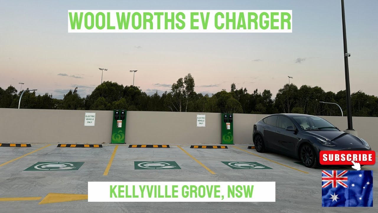 New EV Charging spot! Woolworths Kellyville Grove, NSW - YouTube
