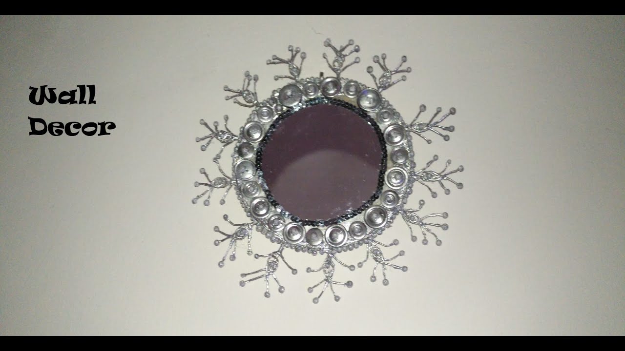 DIY: Wall Decoration with waste mirror & Buttons - YouTube
