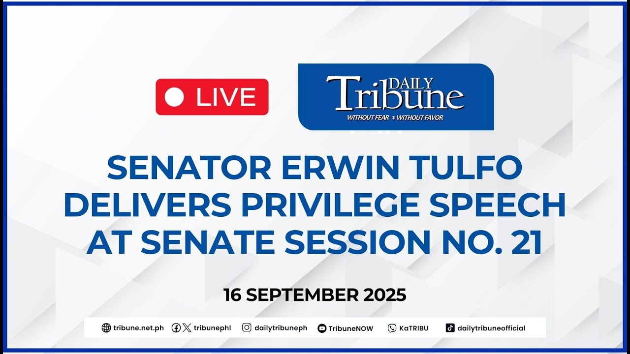 LIVE: Senator Erwin Tulfo delivers privilege speech at Senate Session ...