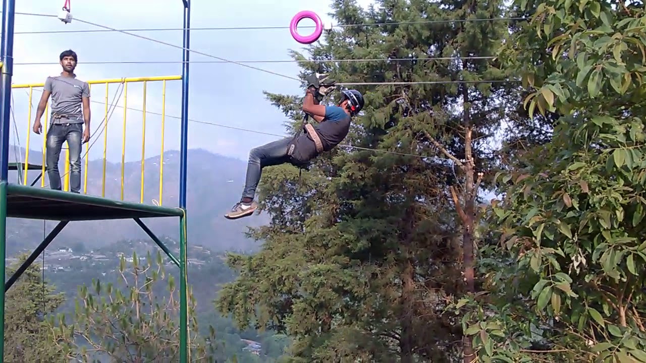 Zip Line at Nainital Adventure Park & Resort - YouTube