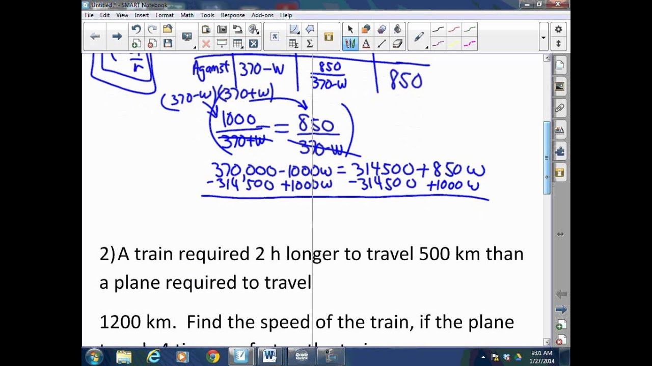 Algebra I and II: 7-8: Rational Equations Word Problems Extra Practice ...