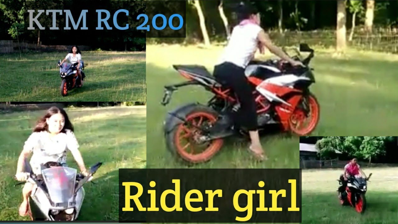 Girls riding KTM RC200 || Riding super bike|| Karbi Girls || - YouTube