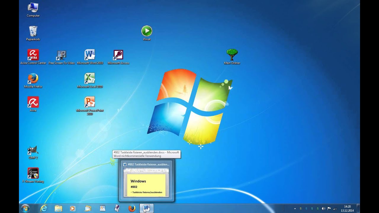 Windows #002 Taskleiste fixieren/ausblenden [deutsch] - YouTube