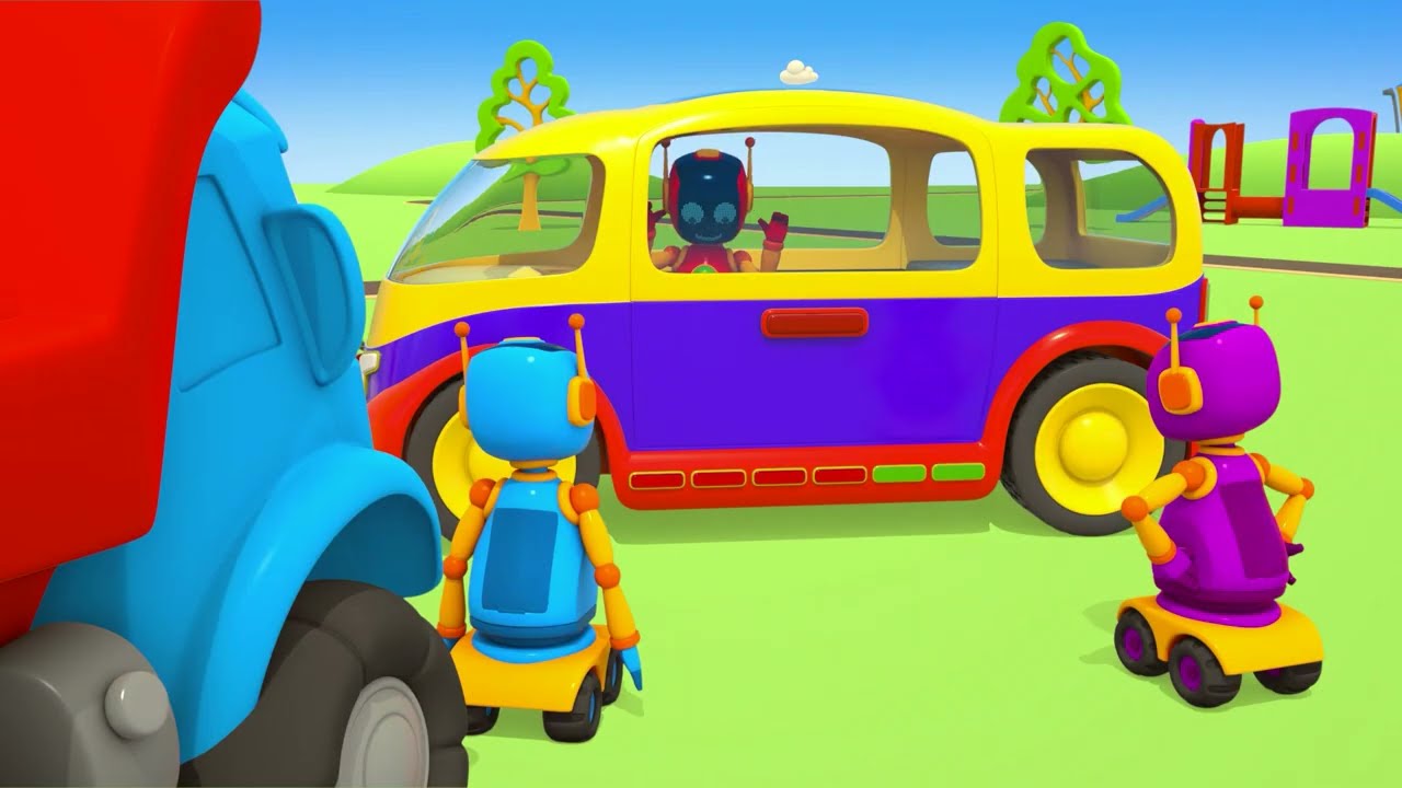 Kuormuri Leo ja robottien uusi auto, helikopteri ja vesirekka - YouTube
