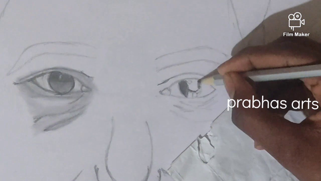 KCR#how to draw kcr /sketch of kcr step by step/prabhas arts - YouTube