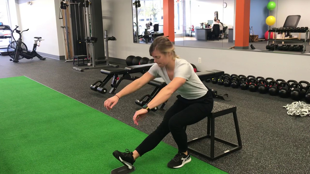 Slide assisted Single Leg squat - YouTube