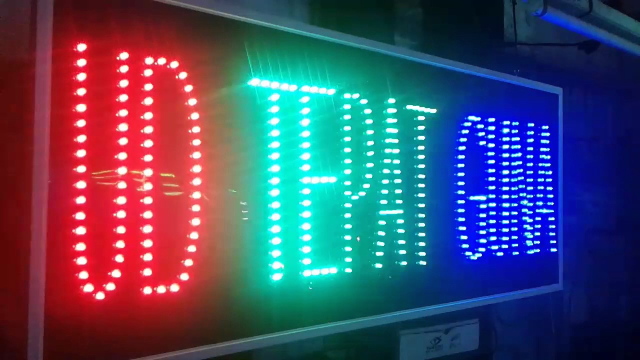 Papan nama led . Huruf berjalan. - YouTube