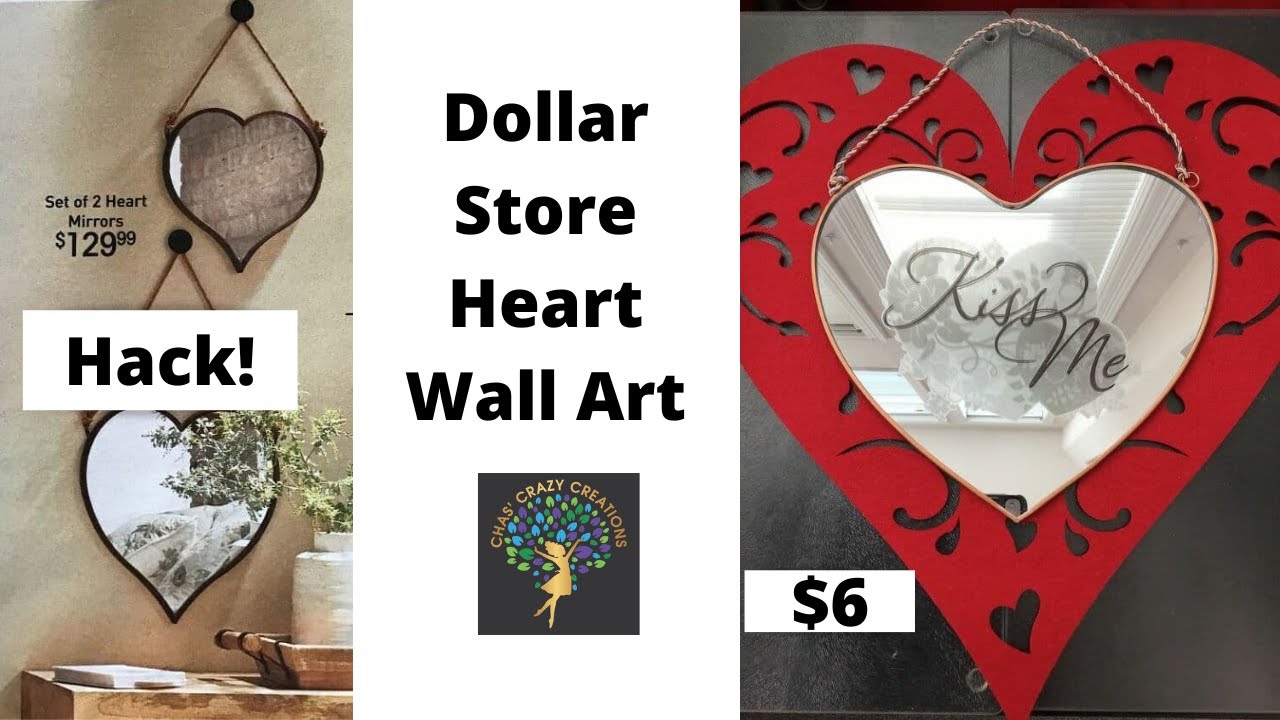 Dollar Store Heart Wall Art - YouTube