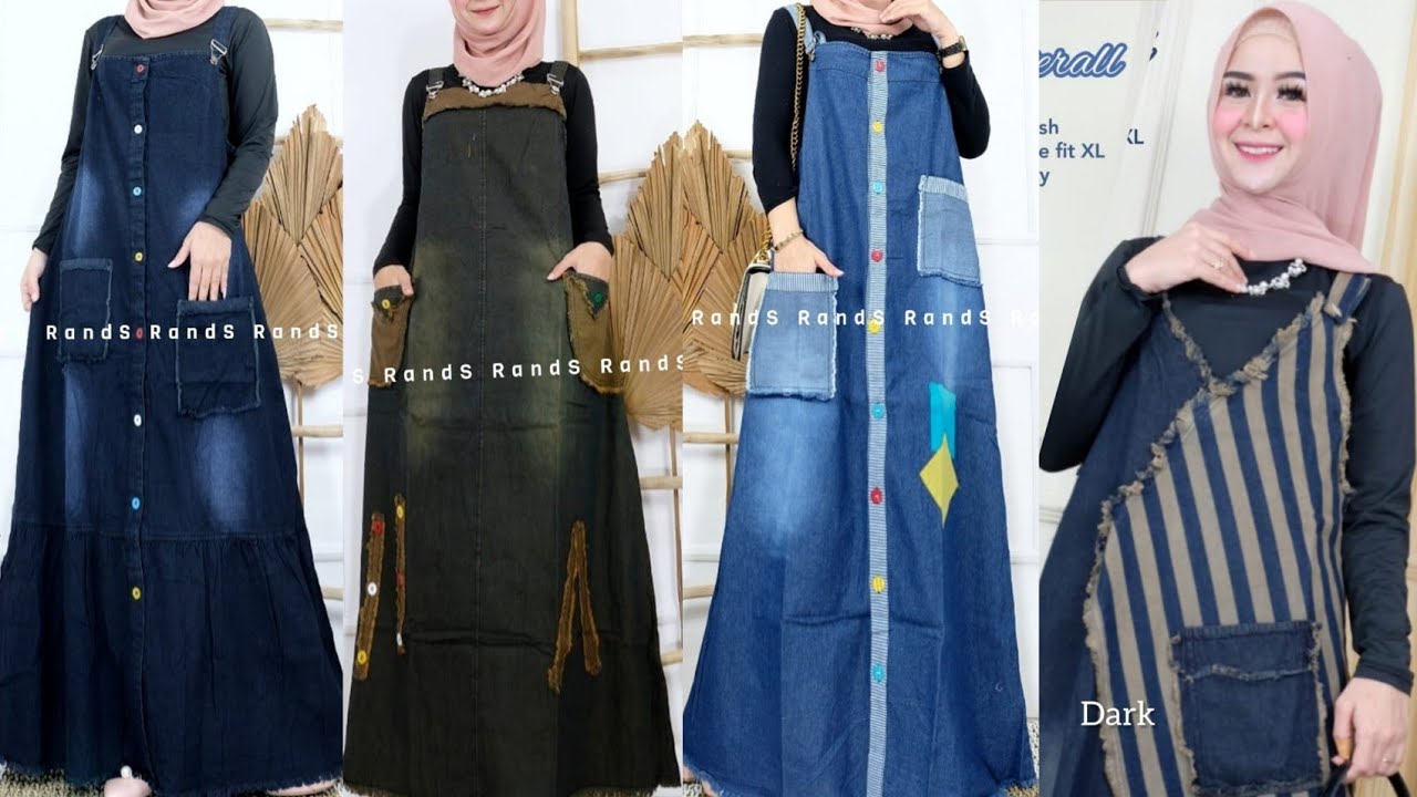 Model gamis dan tunik bahan jeans denim keren dan modis part 1 - YouTube
