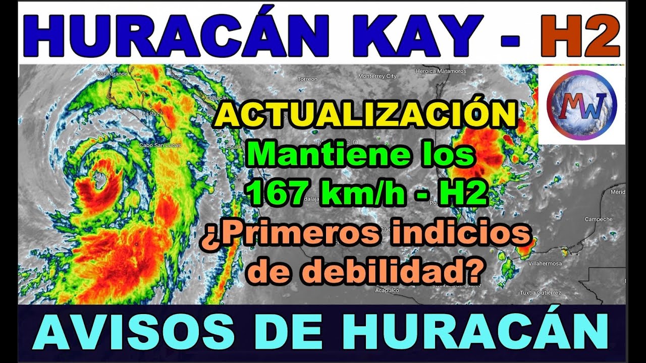HURACÁN KAY Cat. 2. ACTUALIZACIÓN. No se espera más intensidad - YouTube