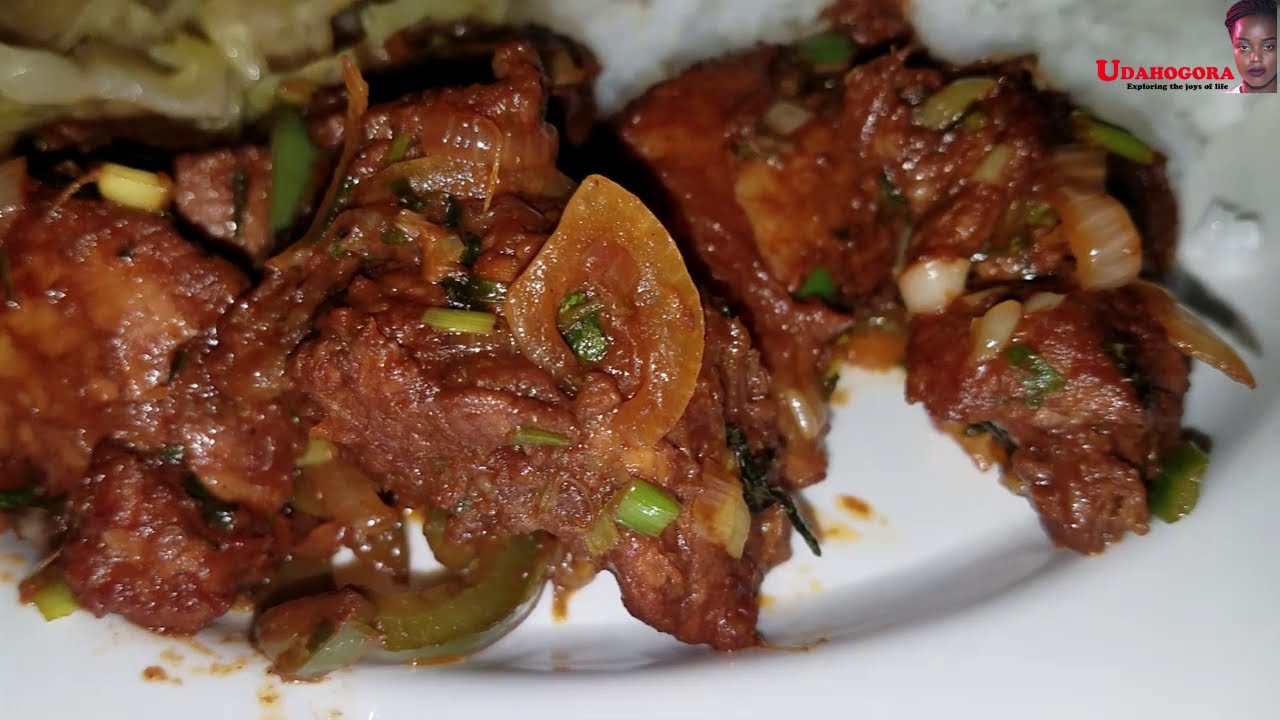 Uko wateka akabenzi karyoshye cyane wibereye mu rugo || Pork (stir fry ...
