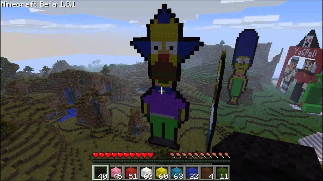 Minecraft Simpsons Pixel Art - YouTube