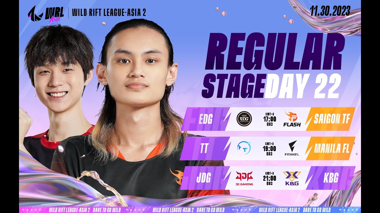 [EN] EDG vs TF | TT vs FL | JDG vs KBG - REGULAR STAGE DAY 22 WRL-A2 (BO3) - YouTube