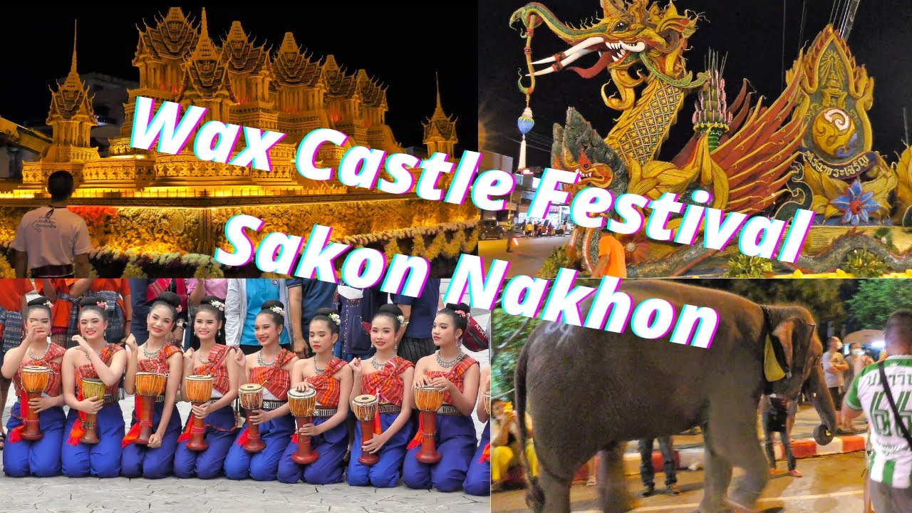 Thailand. Wax Castle Festival 2022 Sakon Nakhon. Großer Umzug mit allen ...