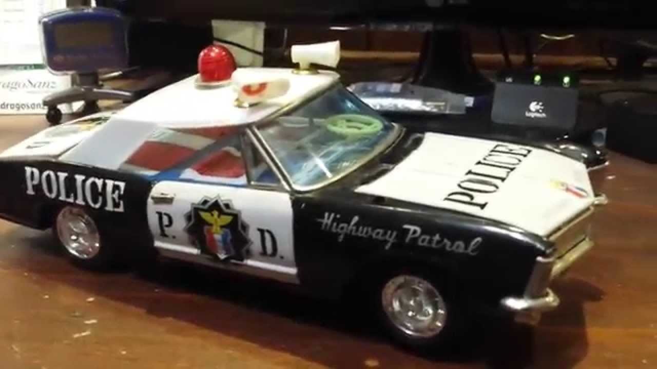 BANDAI TIN TOY Highway Patrol Police Car latta JAPAN circa '60 - YouTube