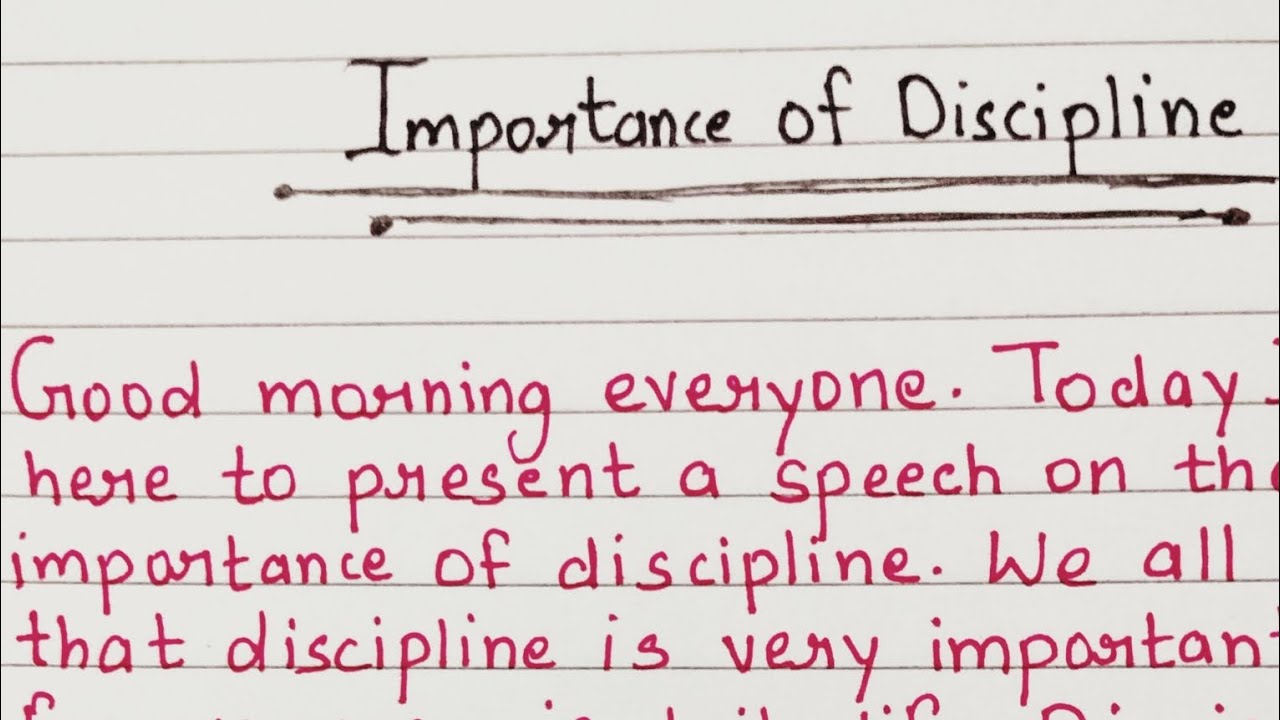 Importance of Discipline Speech in English | Speech on importance of ...