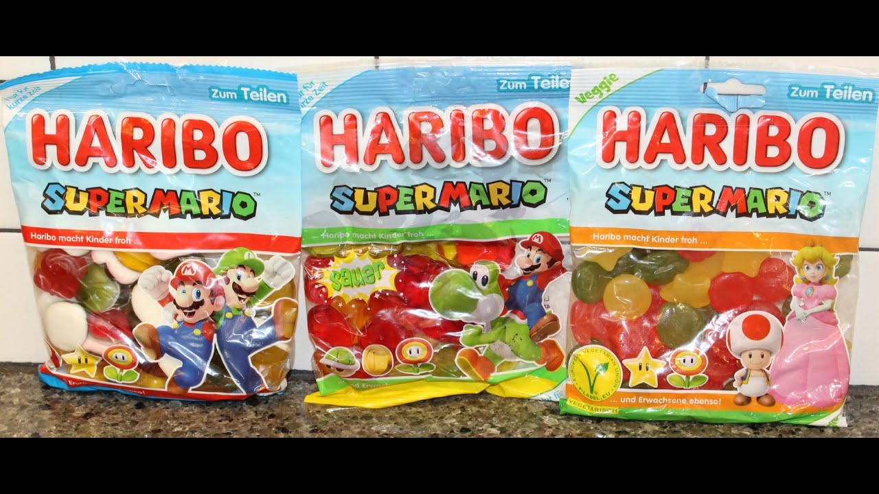Haribo Super Mario: Classic, Sour & Veggie Review - YouTube