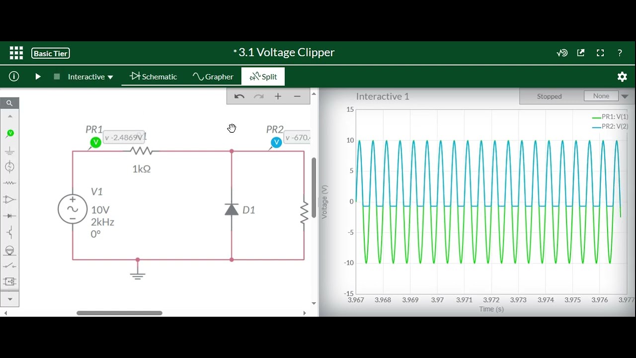 Negative Clipper ( Negative Voltage Limiter) Simulation - YouTube