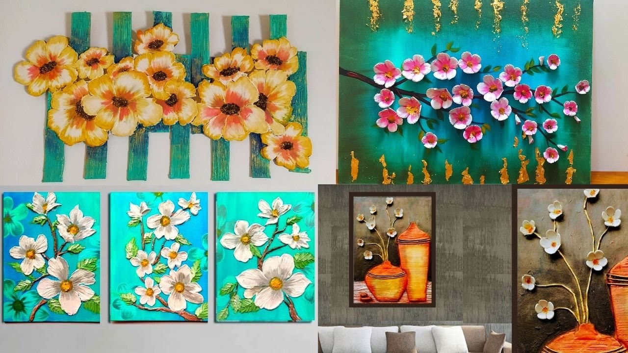 4 Mural Art Ideas for Beginners/ 3 D ART/ Cardboard Craft - YouTube