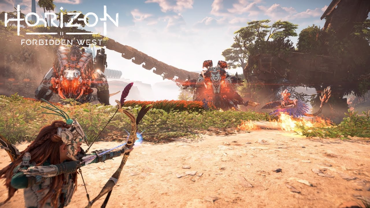 Hunting a Thunderjaw, Tremortusk, Skydrifter Trio | Horizon Forbidden ...