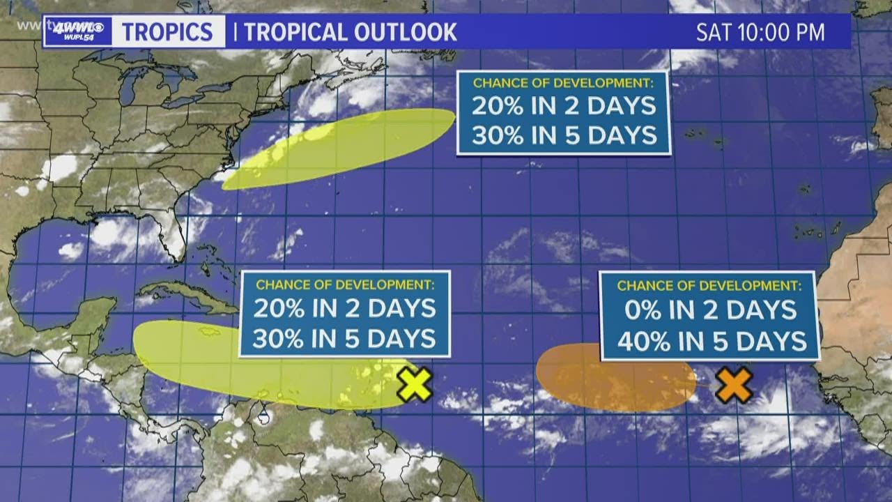 Saturday 10 pm tropical update: Three areas to watch in the Atlantic ...