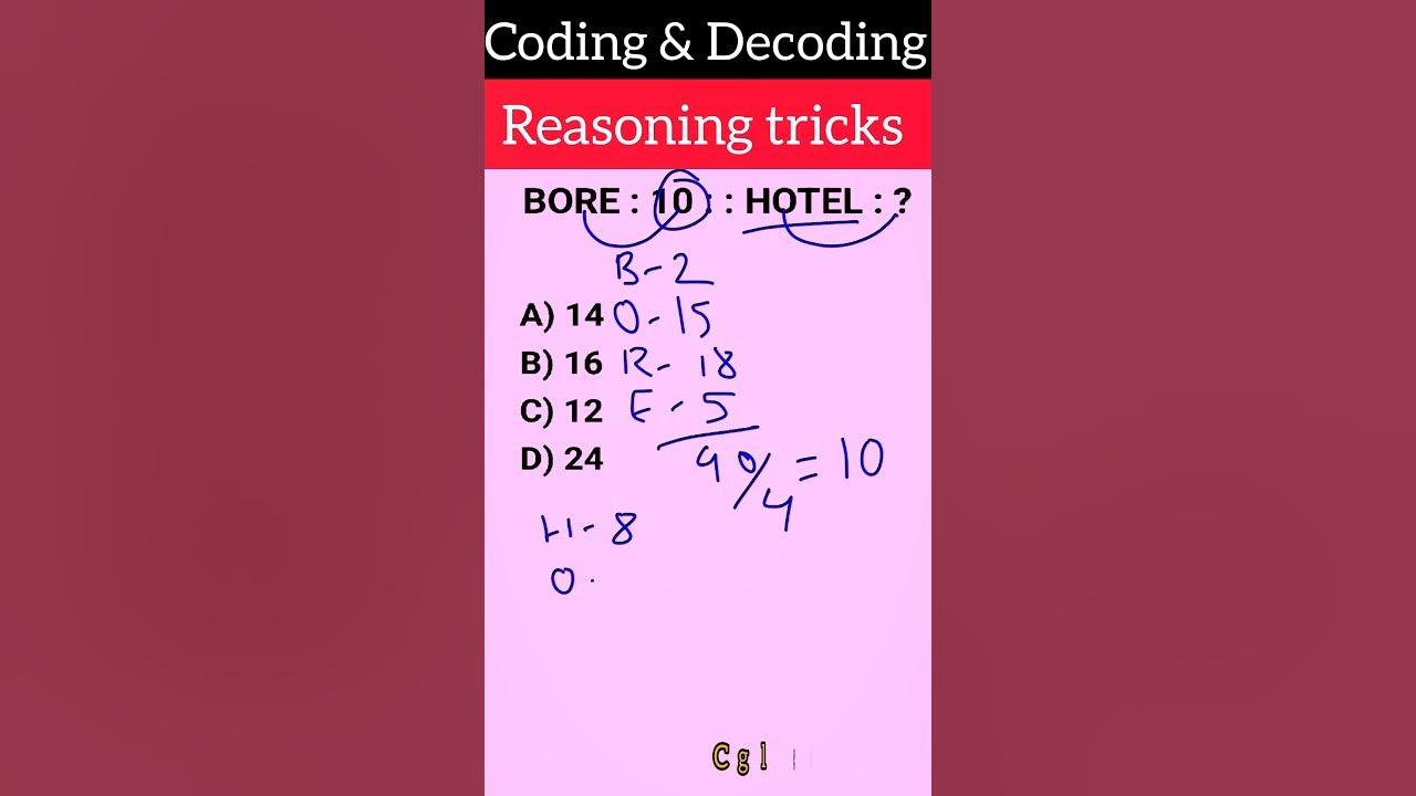 Coding And Decoding Reasoning Tricks Ssc Ssccgl Shorts Youtube