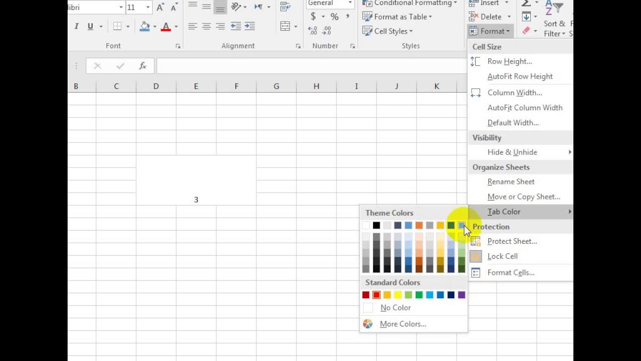 how to chnage worksheet tab color in excel - YouTube