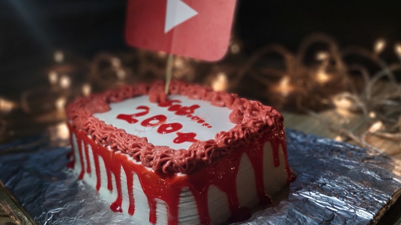 200+ Subscriber Celebration 💐 Cake || Strawberry 🍓 Flavor Cake Recipe ...