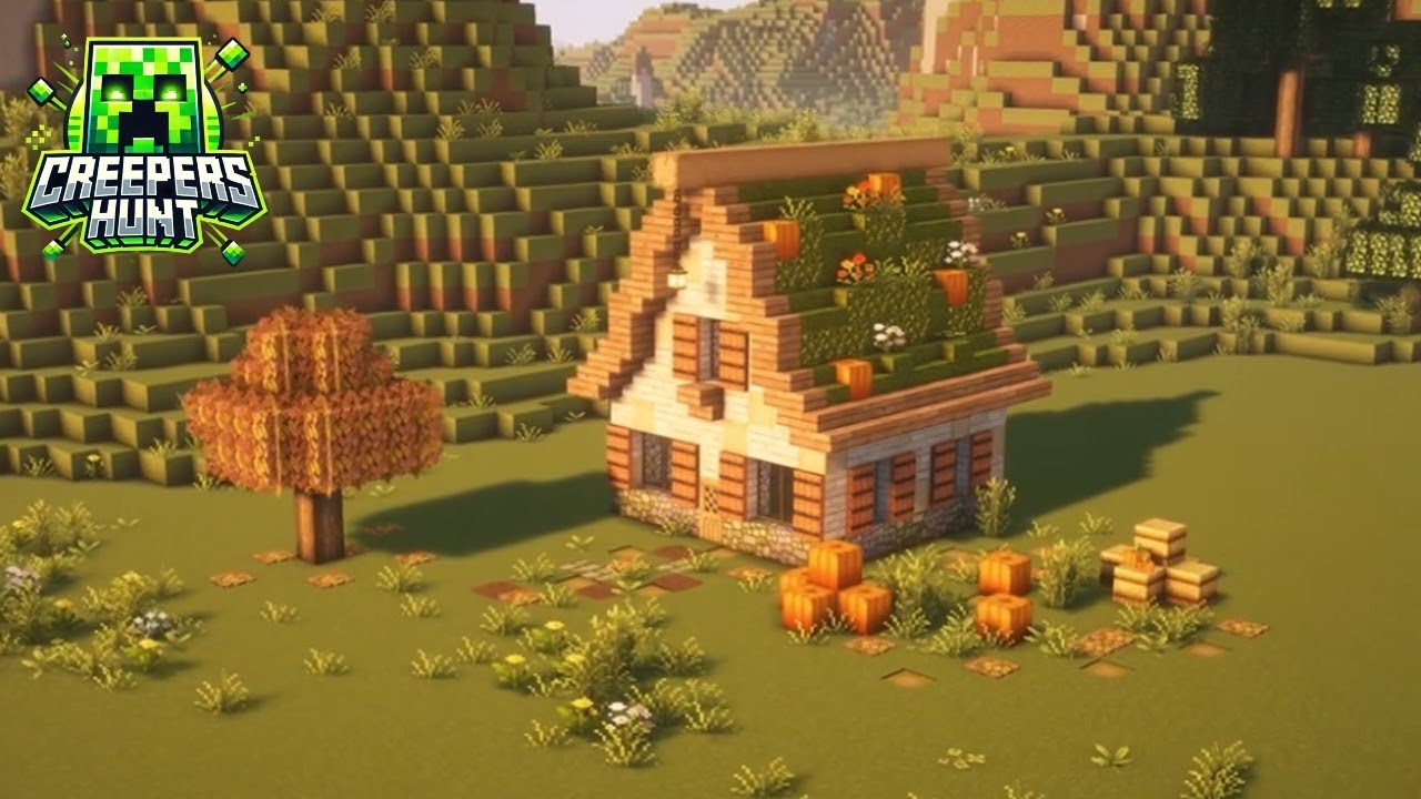 Minecraft: How to Build a Autumn Survival House Tutorial - YouTube
