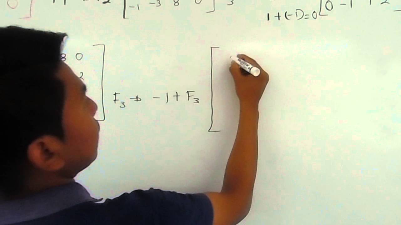 Ejercicio de una matriz escalonada y matriz reducida - YouTube
