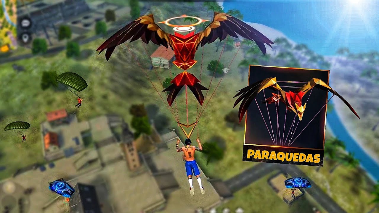 PEGUEI A SKIN DE PARAQUEDAS MAIS DIFERENCIADA DO FREE FIRE!! - YouTube